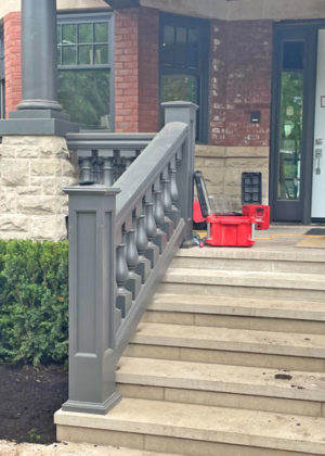 Recessed Panel Newel Post for Exterior Low Maintenance Porch Railing